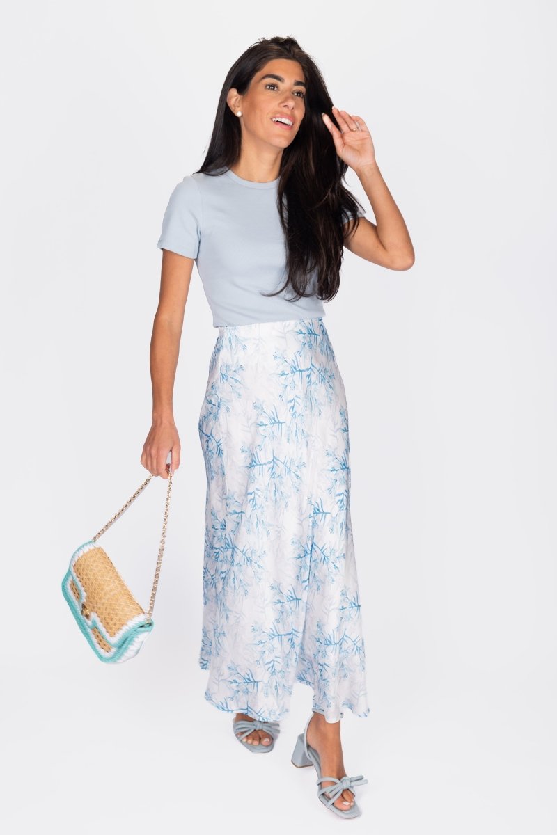 Dakota Skirt (Blue/Flower) – Yakira Bella