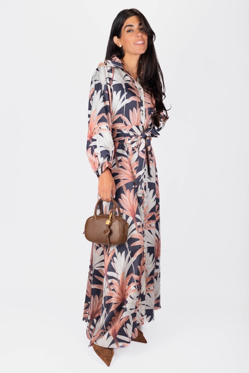 Mavis Dress 53" (Navy Ground) – Yakira Bella