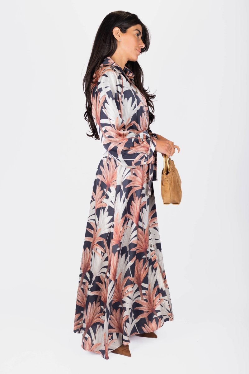 Mavis Dress 53" (Navy Ground) – Yakira Bella