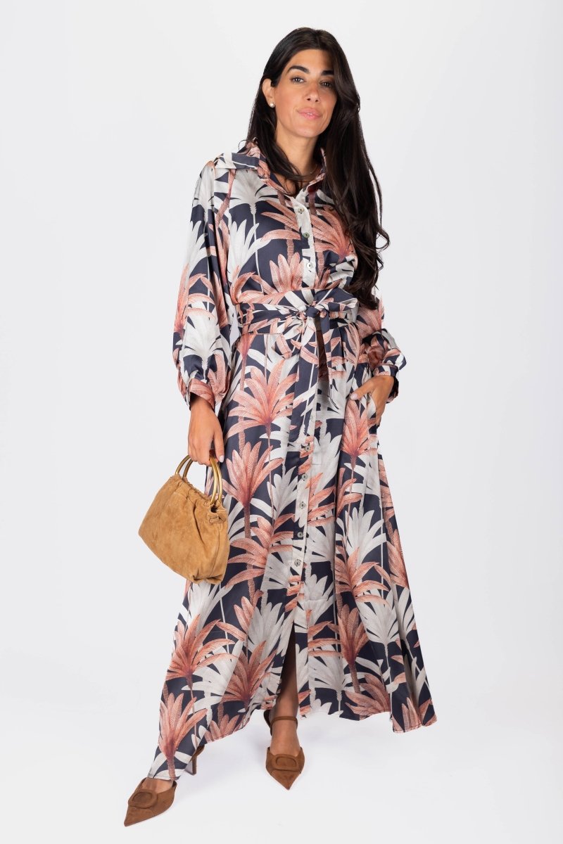 Mavis Dress 53" (Navy Ground) – Yakira Bella