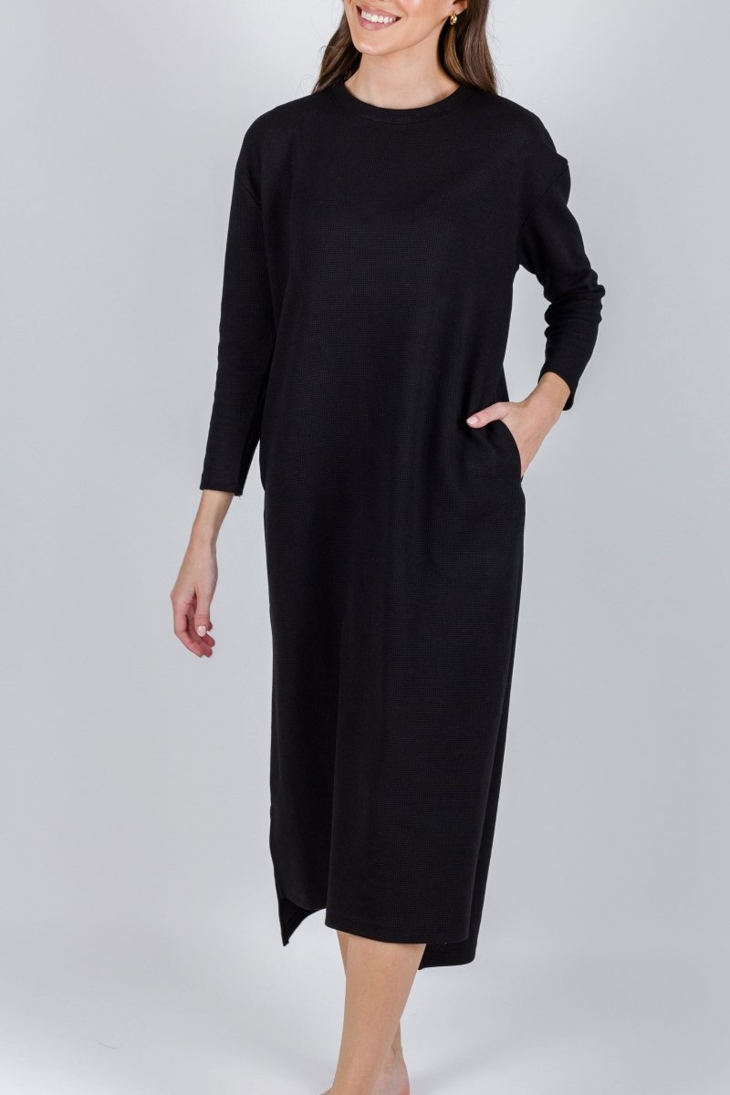 REESE DRESS LONG SLEEVE (BLACK) – Yakira Bella